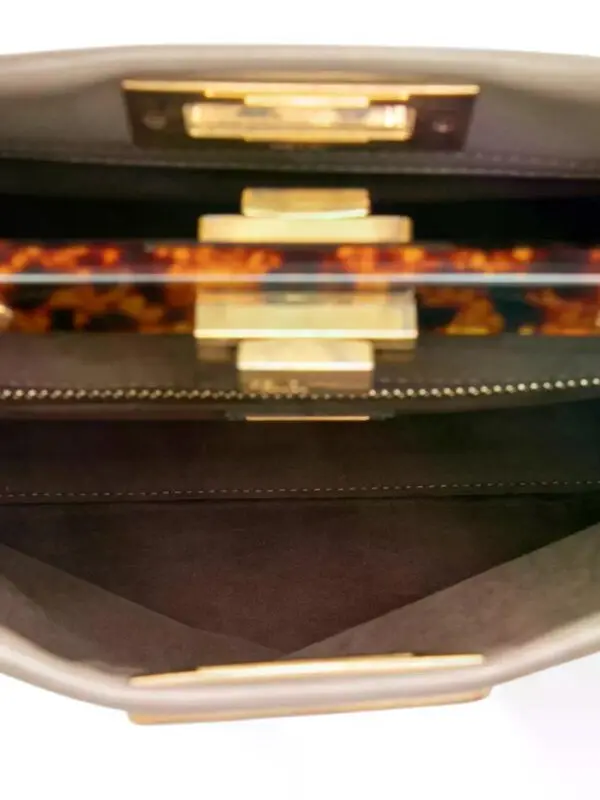 Fendi 2010-2026 Medium Leather Peekaboo Iconic Satchel - Brown