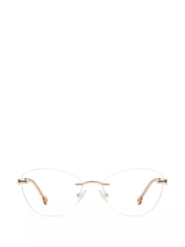 Carolina Herrera Rimless Cat-eye Glasses - Pink