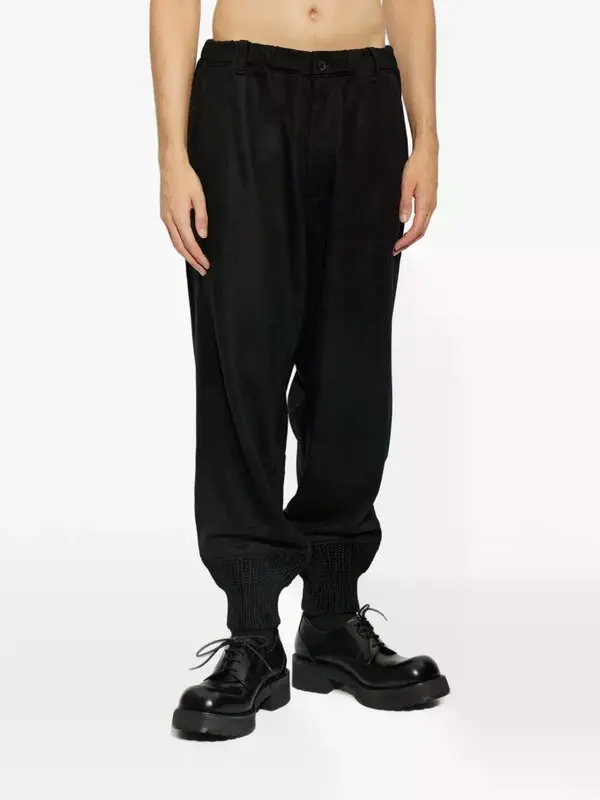 Yohji Yamamoto Ribbed-cuff Wool Trousers