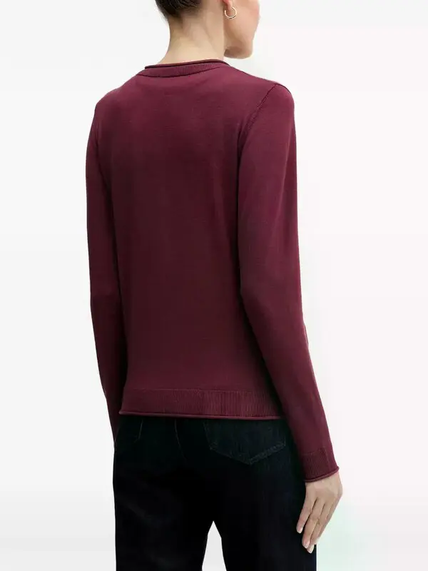 Sisley Ribbed-trim Button-up Cardigan - Red