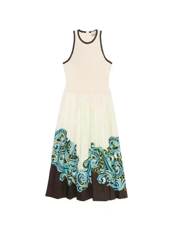 ALEMAIS Natalia Paisley-print Sleeveless Midi Dress