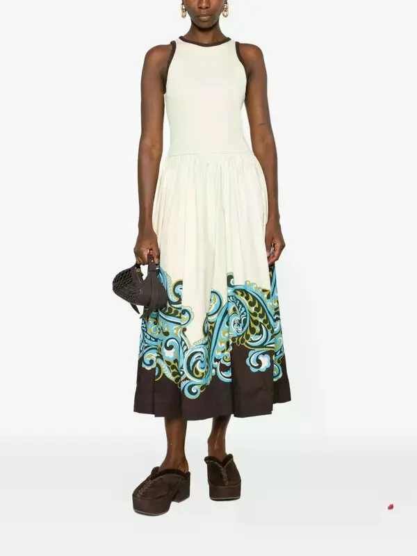 ALEMAIS Natalia Paisley-print Sleeveless Midi Dress