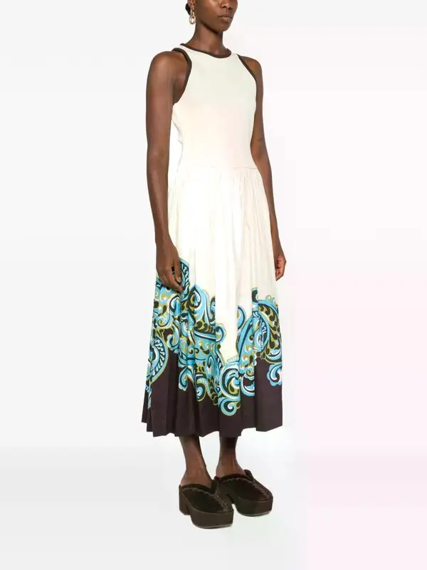 ALEMAIS Natalia Paisley-print Sleeveless Midi Dress
