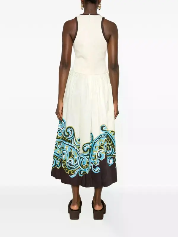 ALEMAIS Natalia Paisley-print Sleeveless Midi Dress