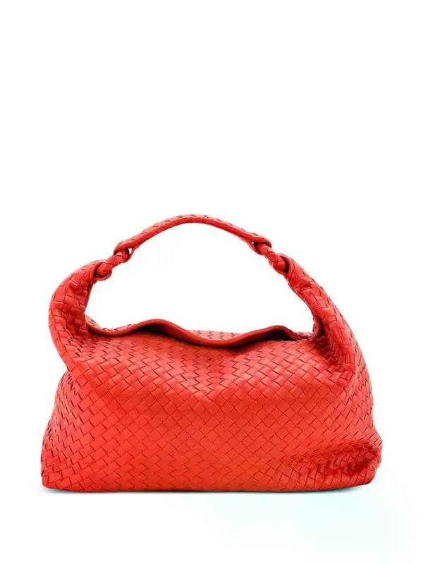 Bottega Veneta Sloane Intrecciato Nappa Medium Hobo Bag - Red