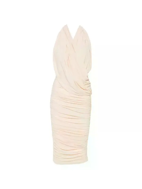 AMAZUIN Manoon Ruched Halterneck Midi Dress
