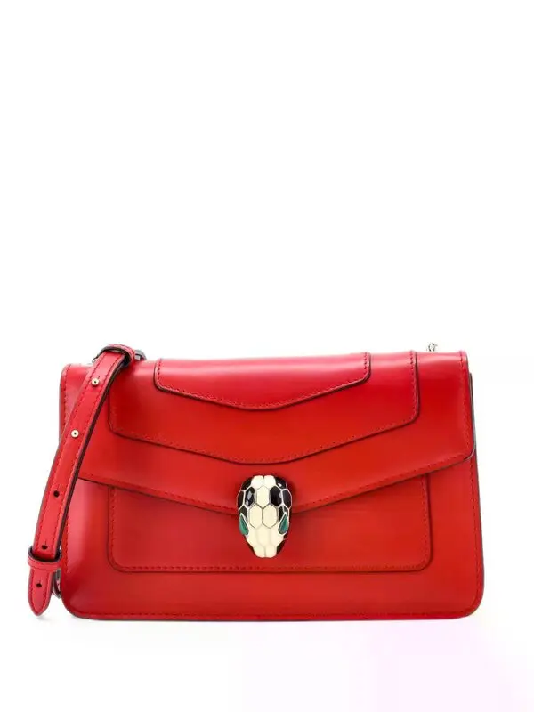 BVLGARI Serpenti Leather Small Crossbody Bag - Red