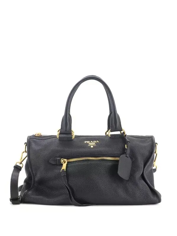 Prada Front Zip Convertible Vitello Phenix Medium Satchel