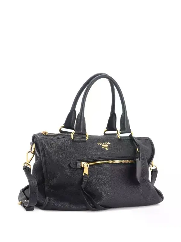 Prada Front Zip Convertible Vitello Phenix Medium Satchel