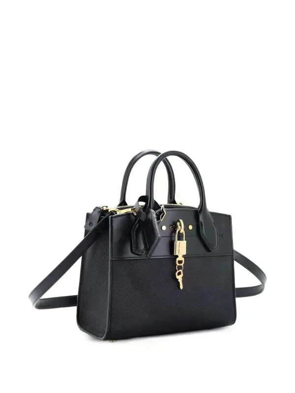 LOUIS VUITTON City Steamer Handbag Leather Mini Satchel - Black