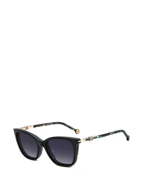 Carolina Herrera Tortoiseshell-effect Logo-plaque Clip-on Glasses
