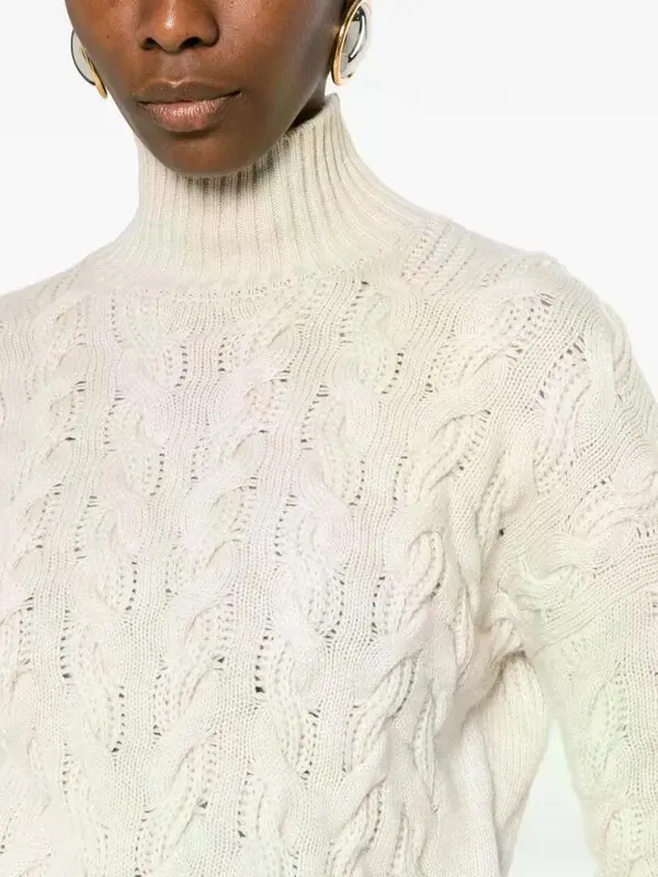 Max Mara Cosmo Cable-knit High-neck Sweater