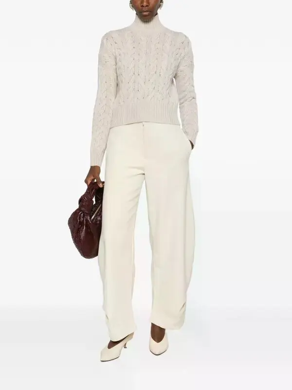 Max Mara Cosmo Cable-knit High-neck Sweater