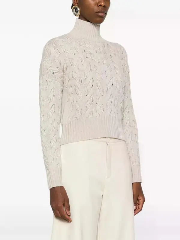 Max Mara Cosmo Cable-knit High-neck Sweater