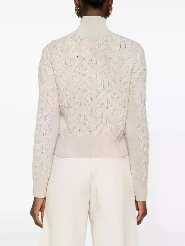 Max Mara Cosmo Cable-knit High-neck Sweater