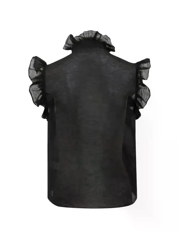 CHRISTY LYNN Marfa Ruffled Sleeveless Top - Black