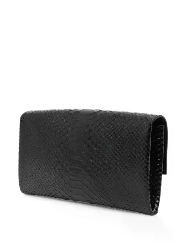 TOM FORD Python-effect Leather Clutch Bag - Black