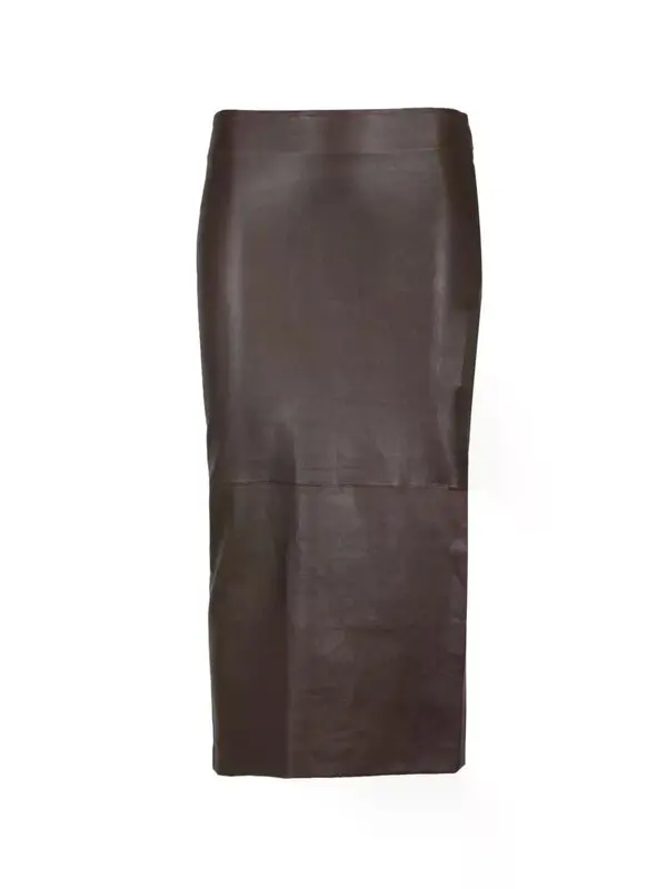 Sprwmn Leather Tube Midi Skirt