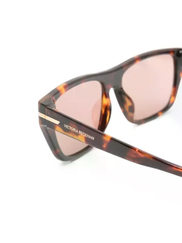Victoria Beckham Tortoiseshell-effect Rectangle-frame Sunglasses
