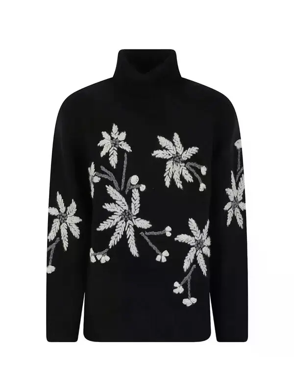 P.a.r.o.s.h Floral-embroidered Roll-neck Sweater