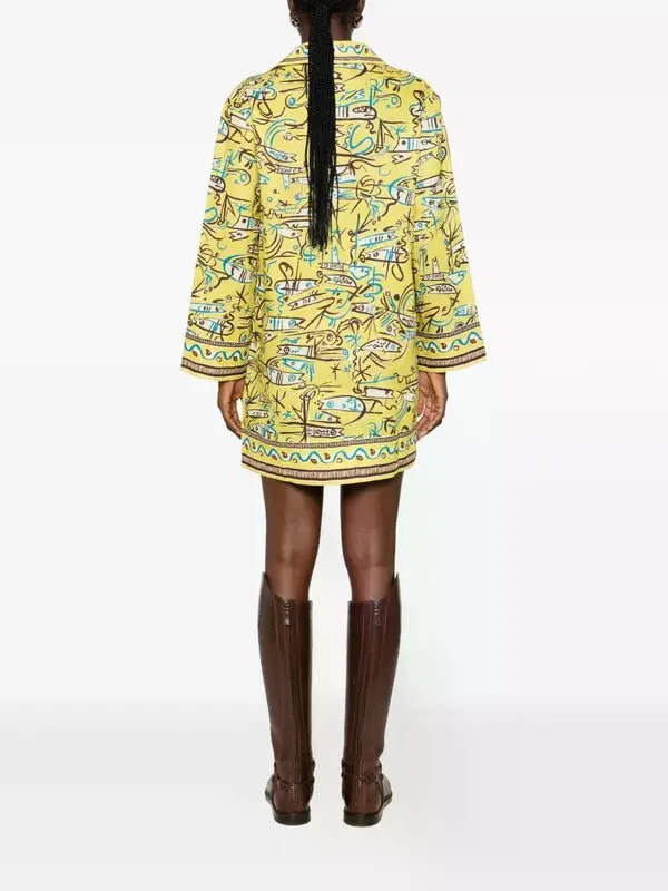 ALEMAIS Graphic-print Long-sleeve Mini Dress