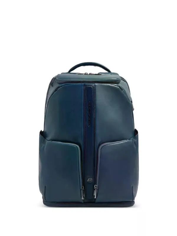PIQUADRO Logo-embossed Leather Backpack