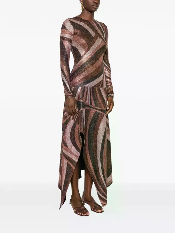Emilio Pucci Marmo-print Handkerchief-hem Asymmetric Dress