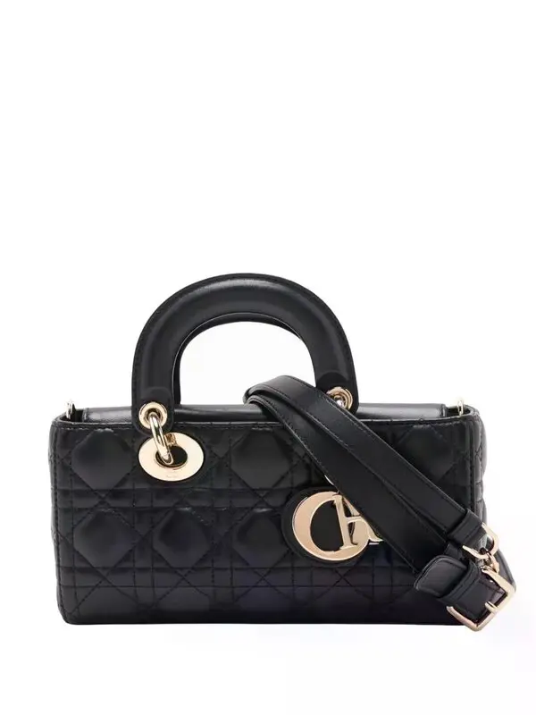 Dior 2020-2026 Small Lambskin Cannage Lady D-joy Satchel - Black