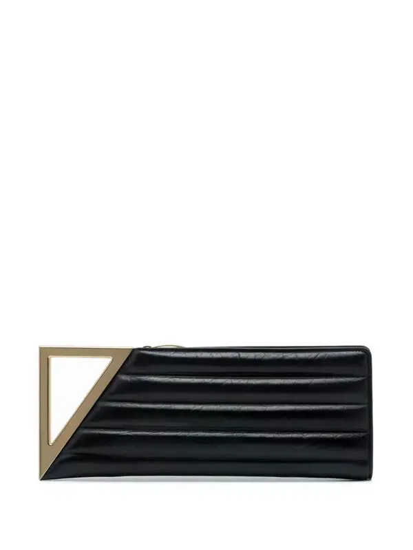 Bottega Veneta 2012-2026 Leather Bv Rim Clutch Bag - Black