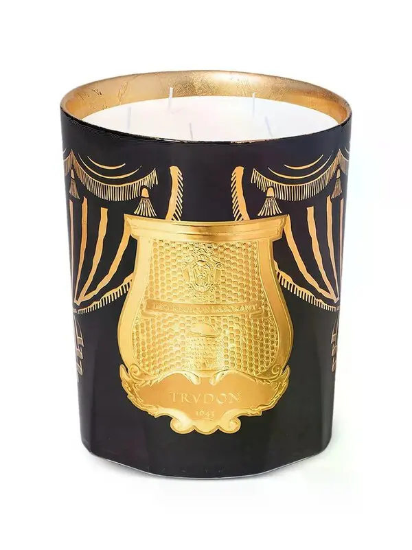TRUDON Gabriel Logo-plaque Curtain-print Candle - Black
