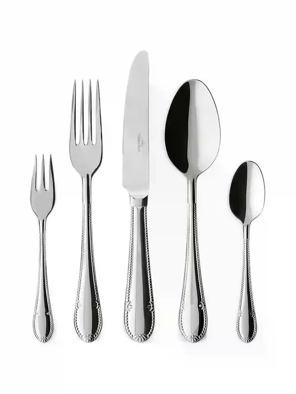 VILLEROY & BOCH Mademoiselle Beaded Floral-embossed Cutlery Set - Silver