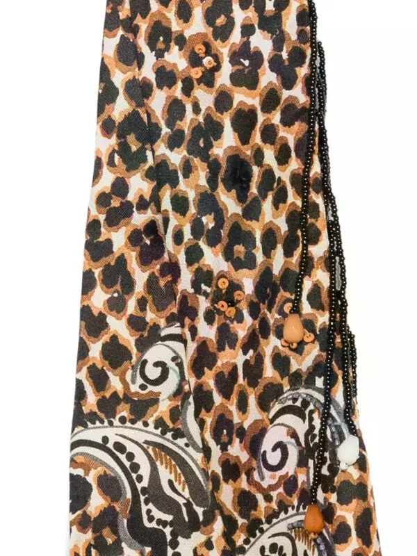 Etro Paisley Leopard-print Silk Scarf