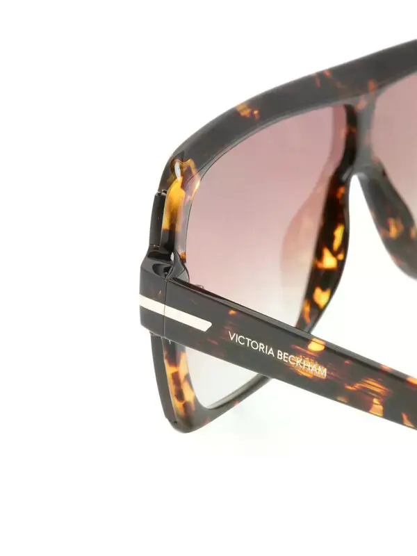 Victoria Beckham Tortoiseshell-effect Rectangle-frame Sunglasses