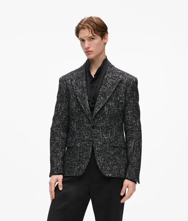 Karl Lagerfeld Kl Studio Textured Blazer - Black