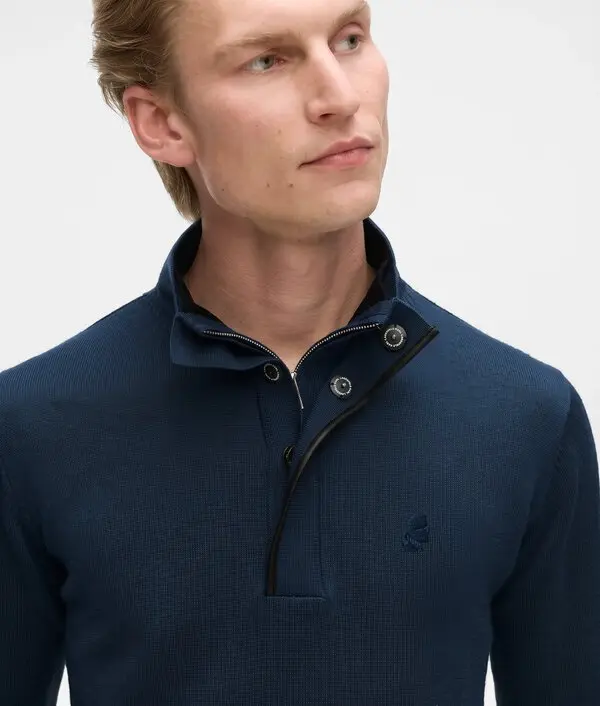 Karl Lagerfeld Wool Half-zip Sweater - Navy