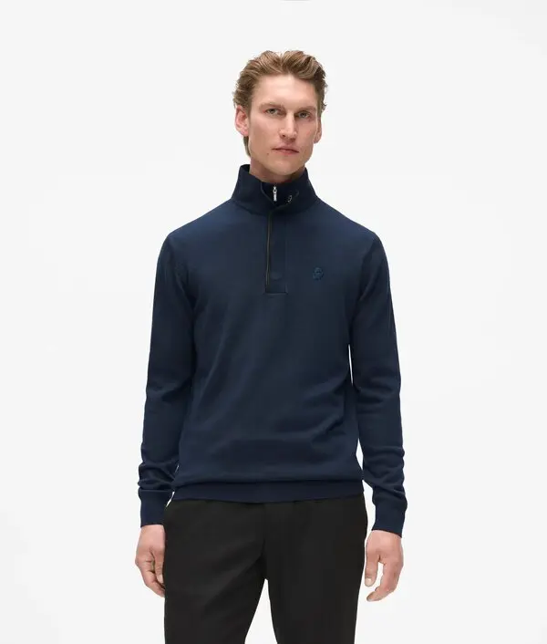 Karl Lagerfeld Wool Half-zip Sweater - Navy