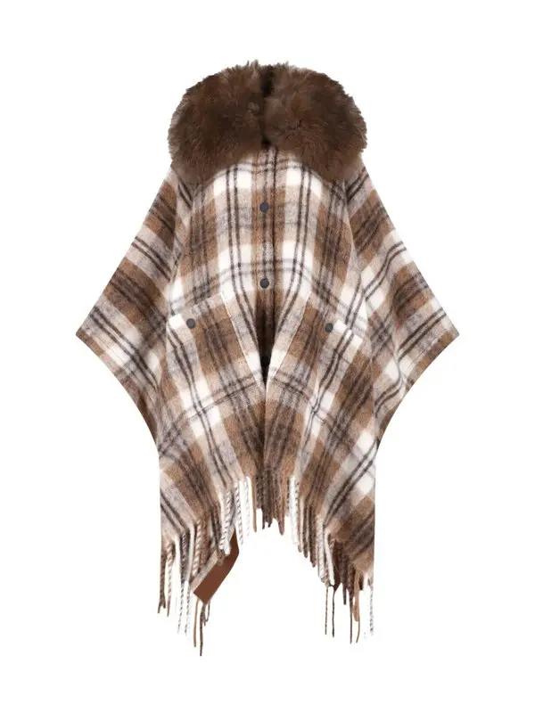 Moncler Plaid Wool Cape - Multi