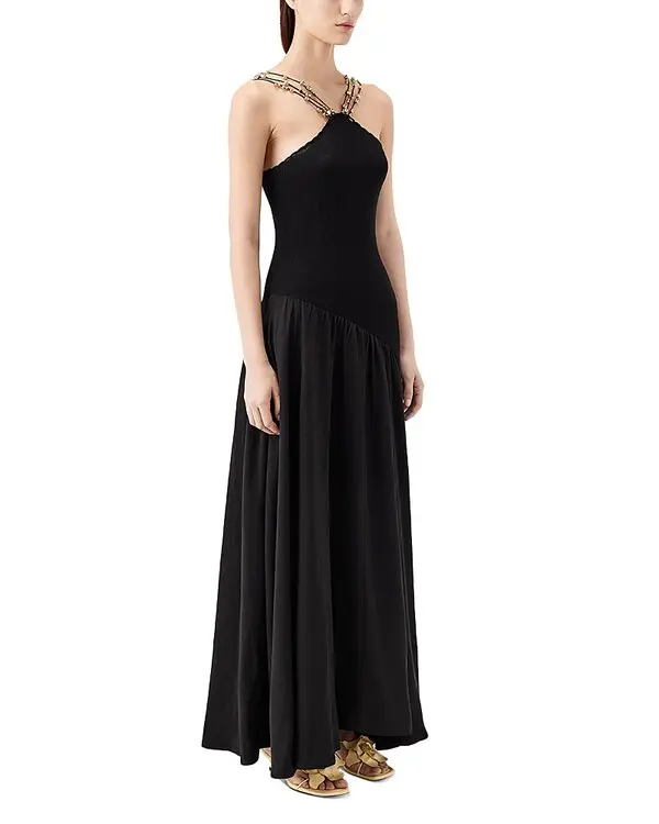 Tresse Strappy Asymmetrical Mixed Media Dress