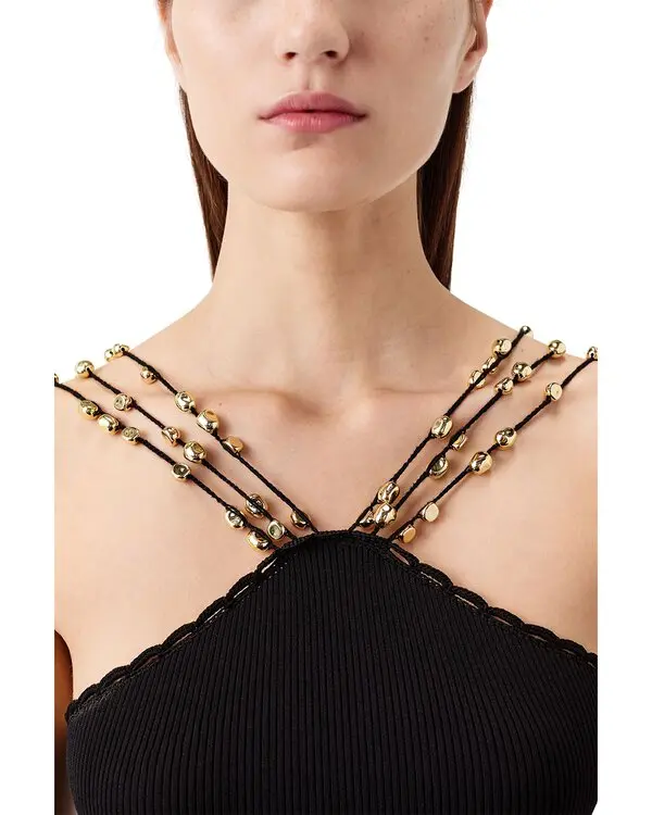 Tresse Strappy Asymmetrical Mixed Media Dress