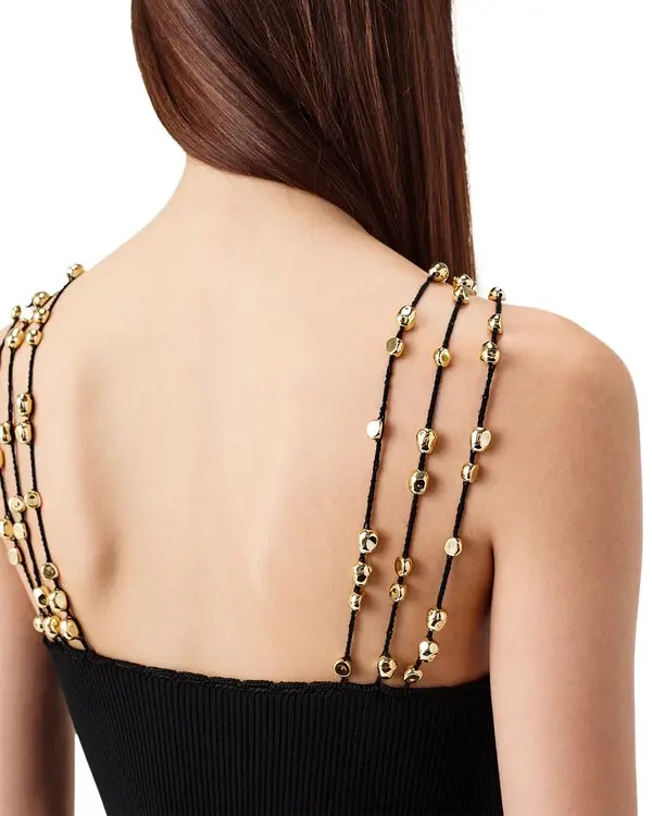 Tresse Strappy Asymmetrical Mixed Media Dress