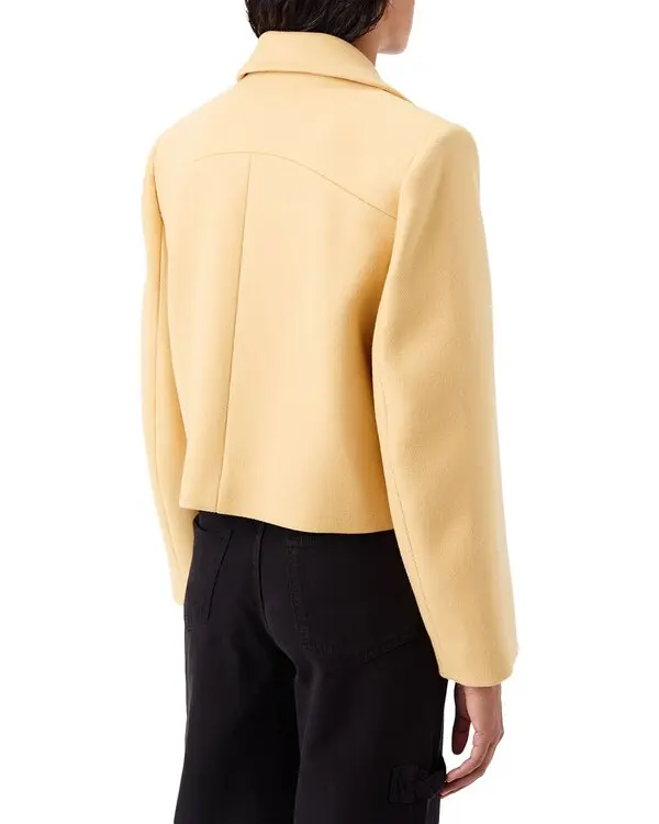 Tresse Cropped Wool Blend Double Breasted Blazer