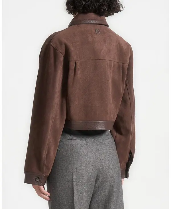 Manière De Voir Denise Suede & Pebbled Leather Jacket