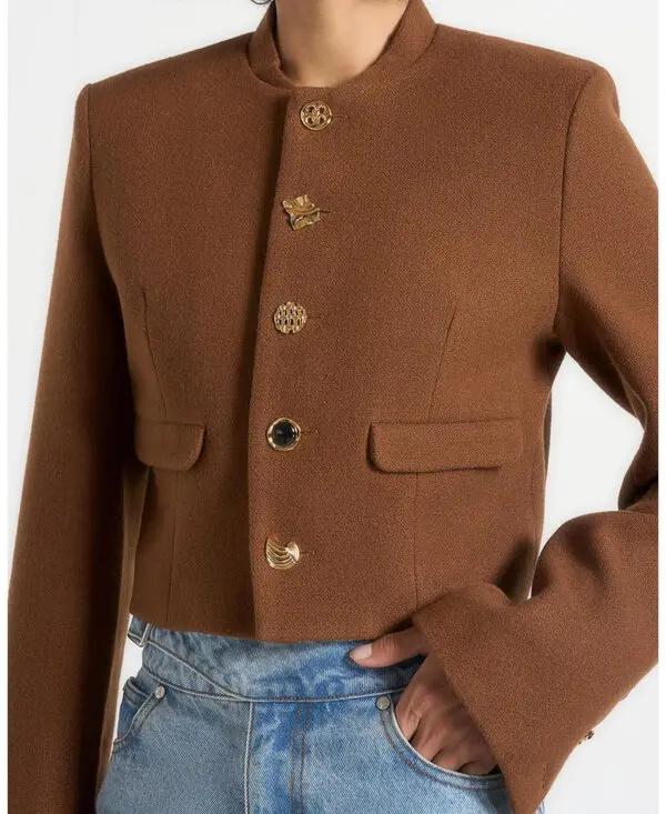 Manière De Voir Evana Structured Wool Jacket With Mixed Buttons