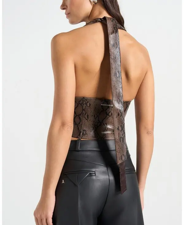Manière De Voir Sloane Python Halterneck Corset Top