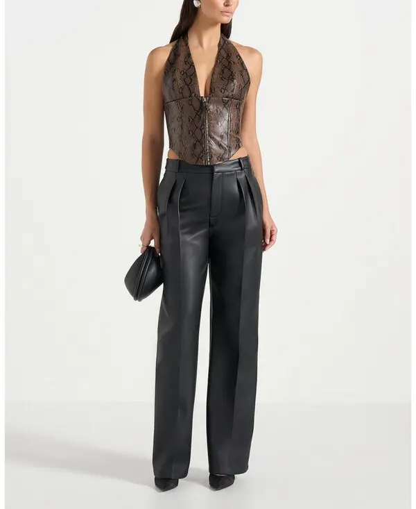 Manière De Voir Sloane Python Halterneck Corset Top