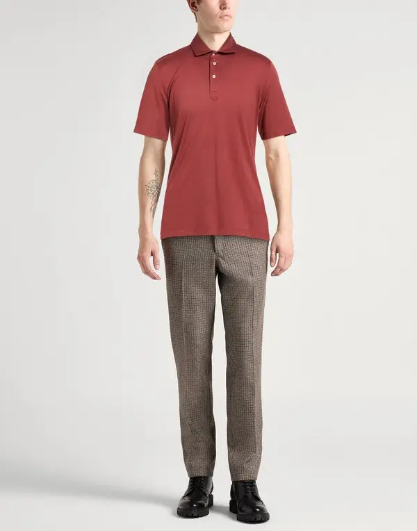 Brunello Cucinelli Polo Shirt Rust Size Cotton