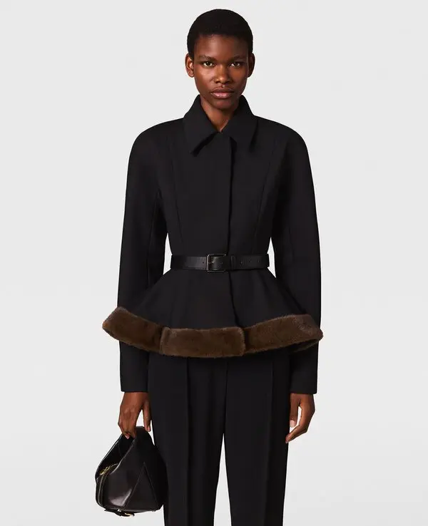 Stella McCartney Mink-trim Peplum Jacket