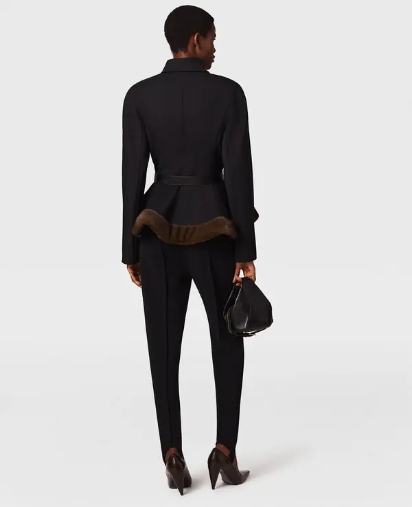 Stella McCartney Mink-trim Peplum Jacket