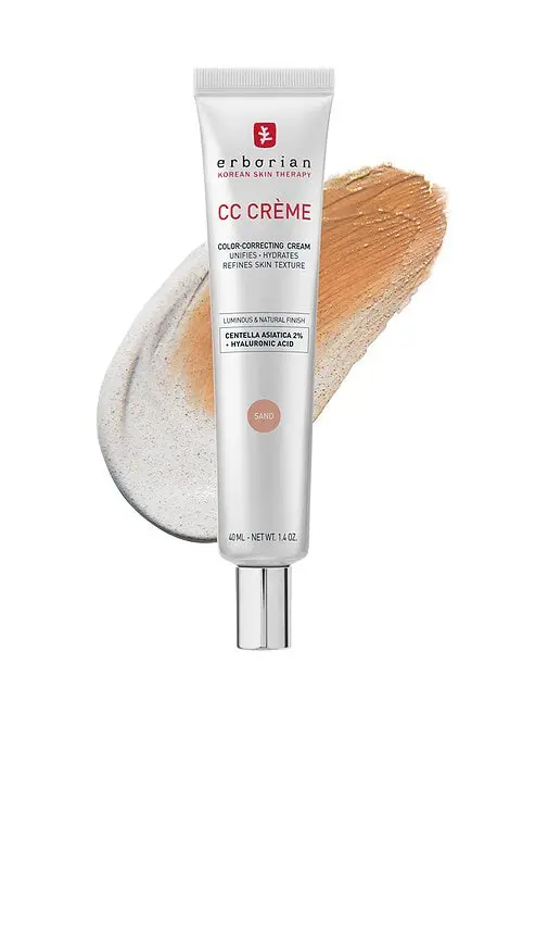 ERBORIAN Cc Cream Color-corrector With Korean 2% Centella Asiatica & Hyaluronic Acid - Sand