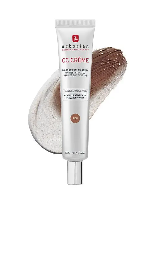 ERBORIAN Cc Cream Color-corrector With Korean 2% Centella Asiatica & Hyaluronic Acid - Rich